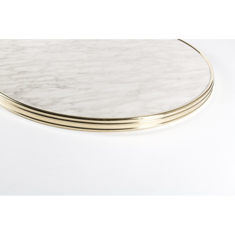 Table de terrasse bistrot MONCEAU - Marbre GENES - laiton